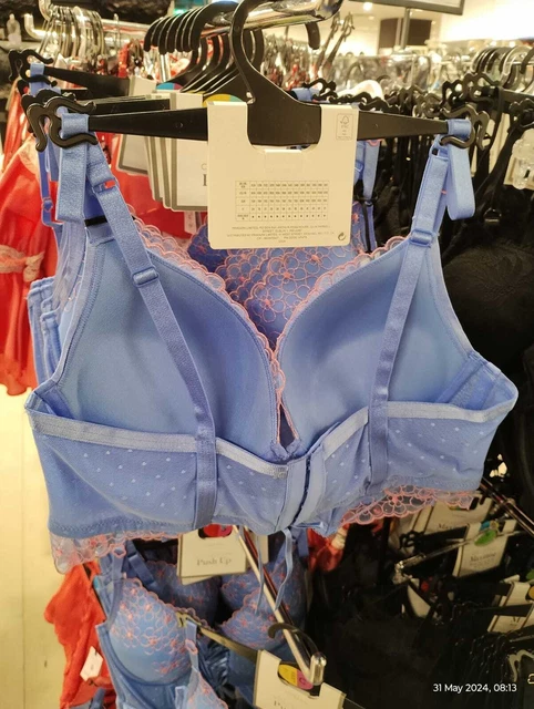WOMENS LADIES BLUE Longline Push-Up Bra Primark Collection Older Girls ...