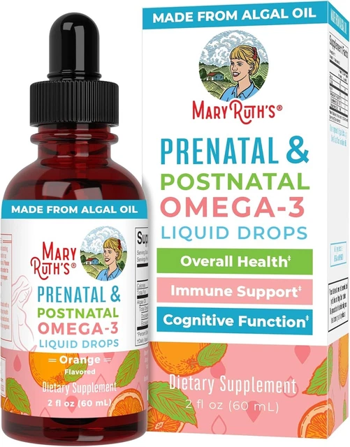 MARY RUTH'S PRENATAL & Postnatal Omega-3 Liquid Drops Orange 60ml £24. ...