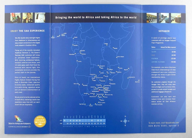 SAA SOUTH AFRICAN Airways Airline Brochure Airbus A330-200 A340-300 ...