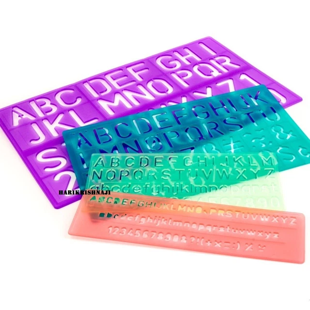 STENCIL SET UPPER Lower Case Alphabet Number Template Lettering Kids Craft Set £2.75 - PicClick UK