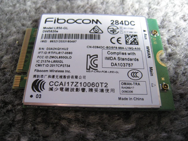 DELL 4G WWAN Card DW5820e FIBOCOM L850-GL LTE/WCDMA MODULE 284DC £14.99 ...
