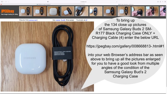 SAMSUNG GALAXY BUDS 2 SM-R177 Graphite Charging Case ONLY + Charging ...