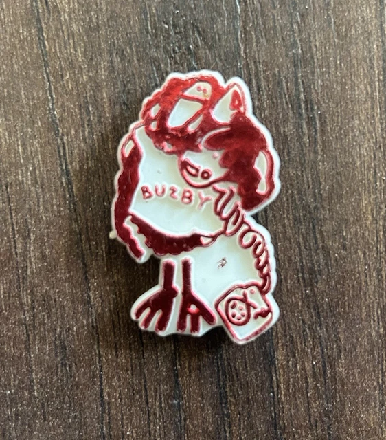 ORIGINAL 1970'S BUZBY Badge Plastic - BT GPO Telephone advertising Red ...