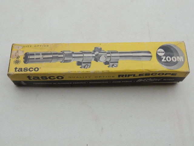 VINTAGE 1968 TASCO 630V Rifle Scope With Mounts Box & Papers Made In ...
