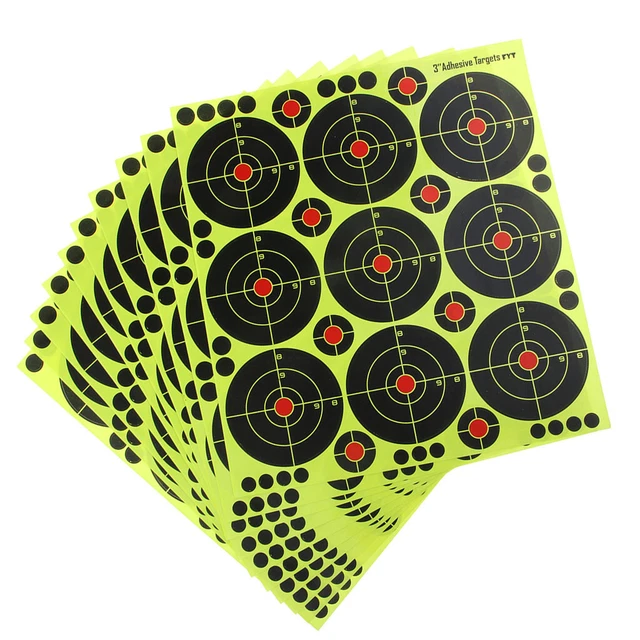 90PCS SHOOTING RANGE Paper Target Splatter and Self Adhesive, Dia. 8cm ...