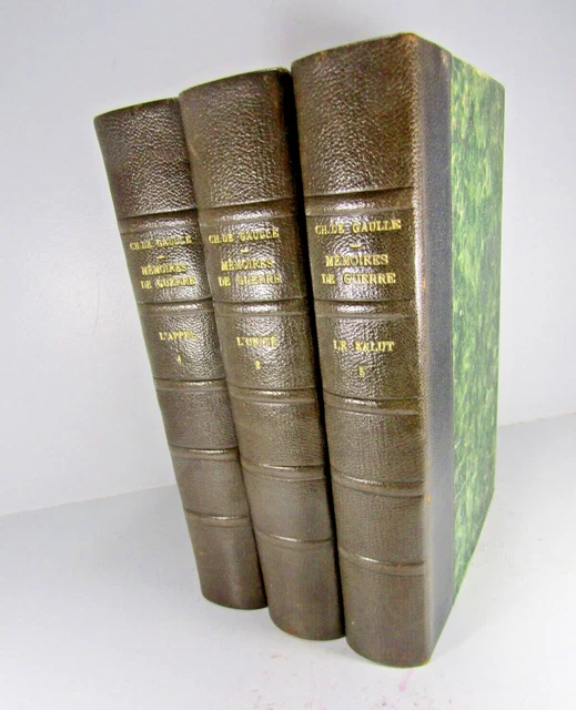 CHARLES DE GAULLE-MÉMOIRES DE GUERRE-COMPLET 3 VOL-Relié-1961-ILLUSTRÉ ...