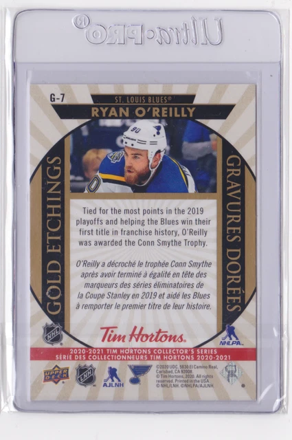 2020-21 UD TIM Hortons Gold Etchings Insert Ryan O'reilly #G-7 St ...