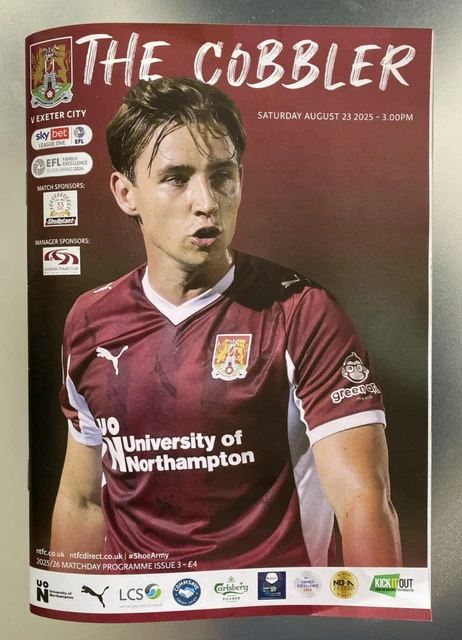 NORTHAMPTON TOWN V Exeter City 2025/26 £3.28 - PicClick UK