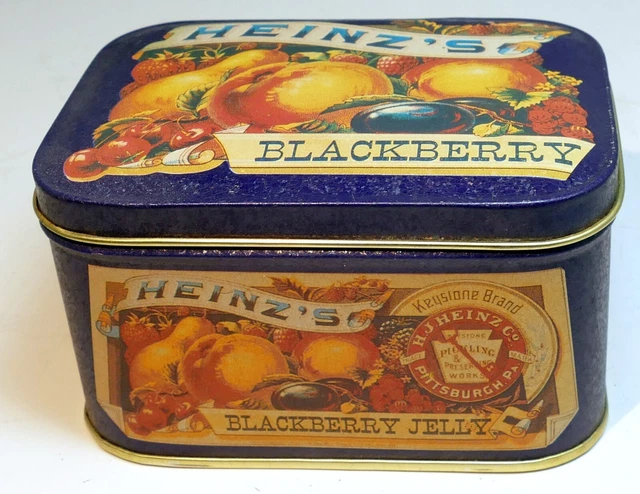 VINTAGE HEINZ’S BLACKBERRY Jelly Tin Can empty rectangle $13.47 - PicClick