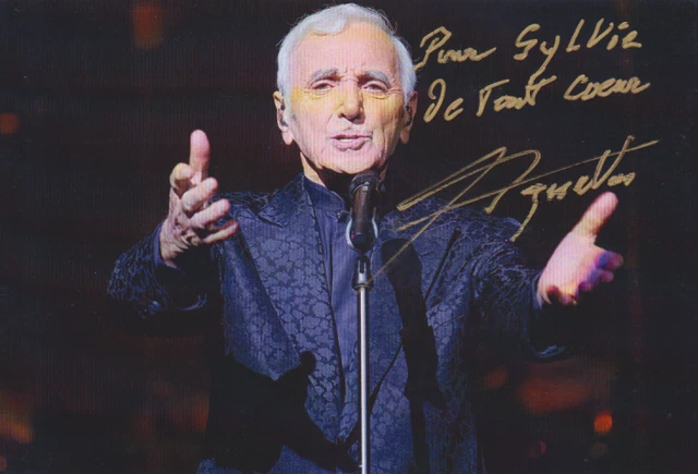RARE AUTOGRAPHE ORIGINAL du chanteur CHARLES AZNAVOUR EUR 49,99 ...