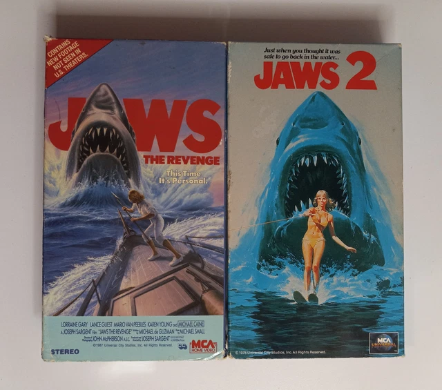 JAWS VHS TAPES: Jaws The Revenge (1988) & Jaws 2 (1878) MCA £18.21 - PicClick UK