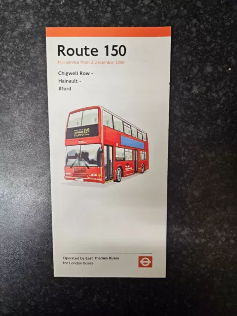 LONDON TRANSPORT TIMETABLE Bus Leaflet East Thames Buses AZX1.28 £3.50 ...