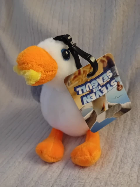 STEVEN THE SEAGULL With Chip Soft Plush Toy Bag Clip Keyring Approx 6 ...