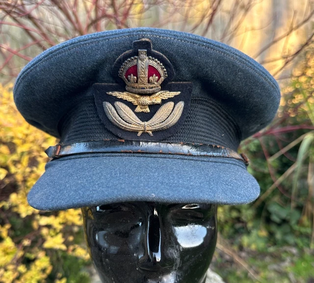 WW2 RAF OFFICER Cap Good Original Wd Code Mark & Named. Killed In ...