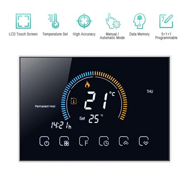 THERMOSTAT PROGRAMMABLE NON Wifi avec M??moire de Donn??es Performance Fiable EUR 68,78 ...