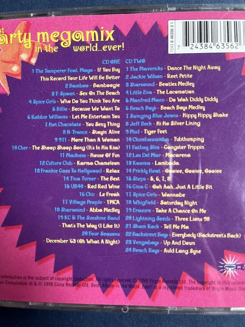 THE BEST PARTY Megamix In World Ever Used 44 Track Compilation Cd 70s ...