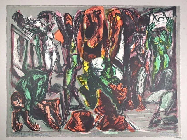 FARBLITHOGRAPHIE: ZU P. Celan Trauerode, Ronald Paris, signiert ...