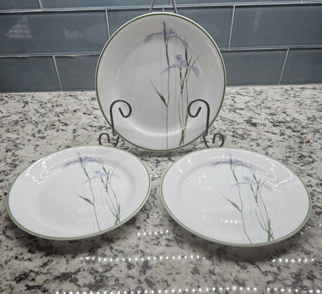 LOT OF 3 Corelle by Corning Shadow Iris Salad Bread Dessert Plates 7 1/ ...