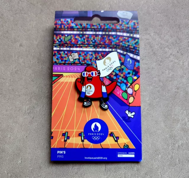 Pins Jo Paris 2024 Jeux Olympiques Mascotte Et La Flamme Torche Eur