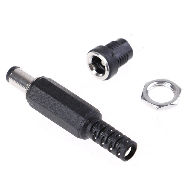 FEMALE PLUG+MALE PLUG Jack Socket Adapter Dc Power Supply Panel Mount ...