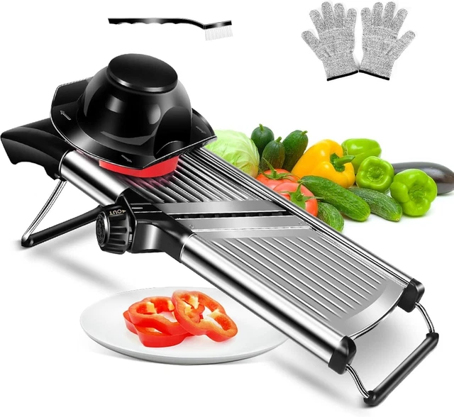 MASTERTOP ADJUSTABLE MANDOLIN Slicer with Stainless Steel Blades £20.48 ...