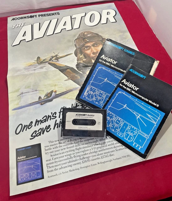 ACORN AVIATEUR JEU Vol Simulateur BBC Micro Cassette Avec Neuf A2 ...