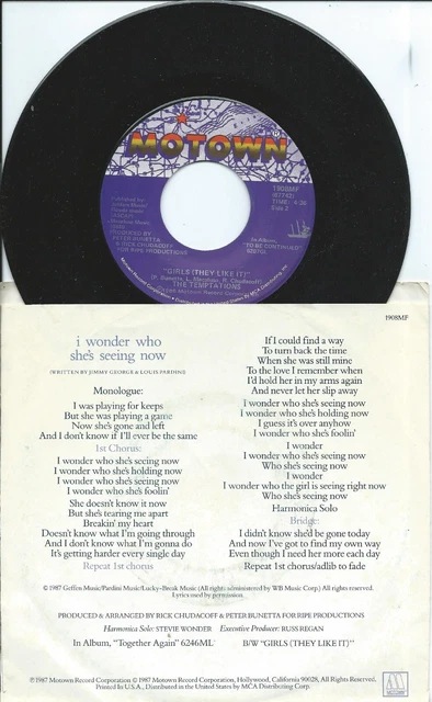 TEMPTATIONS (THE):I WONDER who she's seeing now/Girls (they like it):US ...