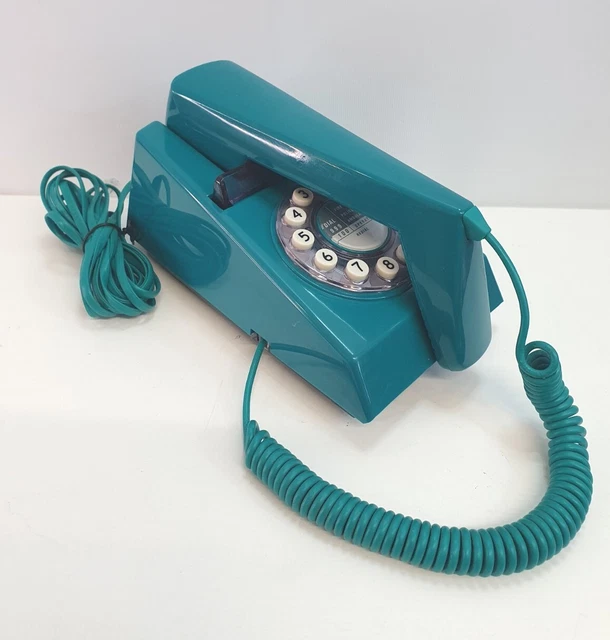 WILD & WOLF Trim Phone Green Blue Retro Styled Landline Telephone ...