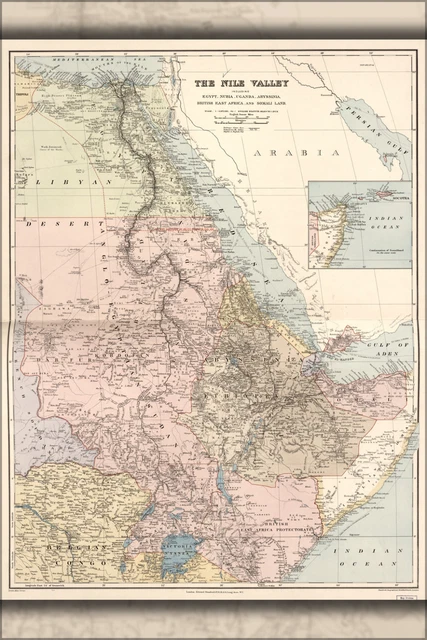 Nile river valley map