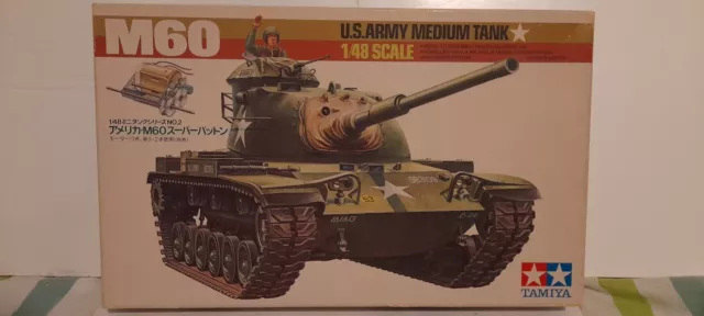RARE VINTAGE 1970S Tamiya 1/48 M60 U.S. Army Medium Tank motorised kit ...