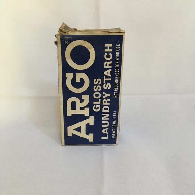 VINTAGE ARGO GLOSS LAUNDRY STARCH BOX Open 1 lb 16 oz PROP, Decor $0.99 ...