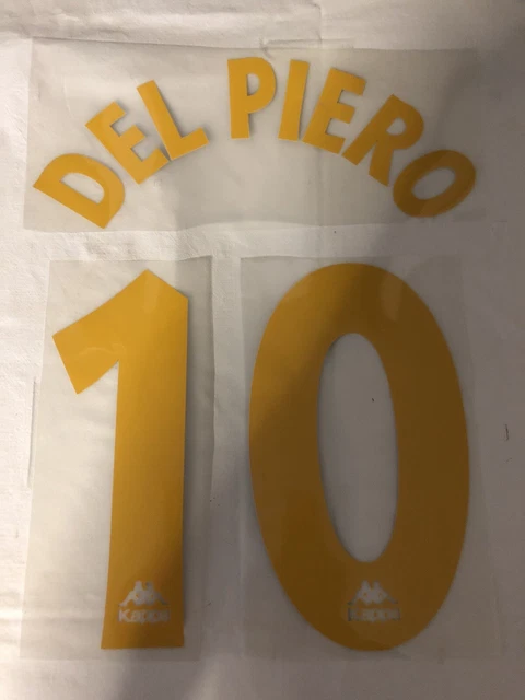 KIT NOME NUMERO Del Piero 1996/97 Nameset Number Maglia Juventus Shirt ...