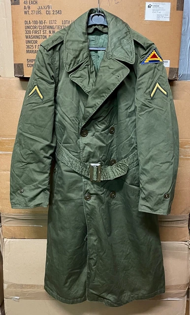 GENUINE US ARMY Early Vietnam Overcoat Cotton Og-107 W/ Liner Ex Cond ...