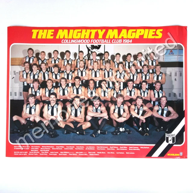 1984 SCANLENS &THE MIGHTY MAGPIES" COLLINGWOOD FOOTBALL CLUB TEAM ...