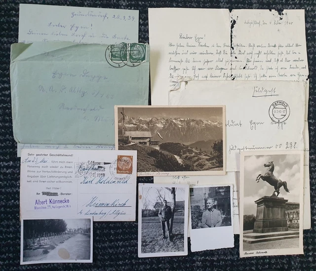 ORIGINAL GERMAN WW2 Soldiers Letters And Photographs Postcard/postkarte ...