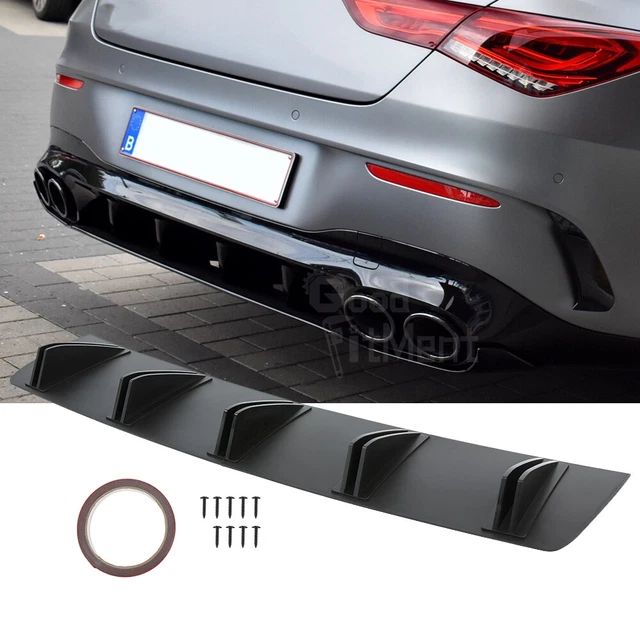 REAR BUMPER SPOILER Lip Splitter Diffuser 10 Fin For Mercedes Benz ...