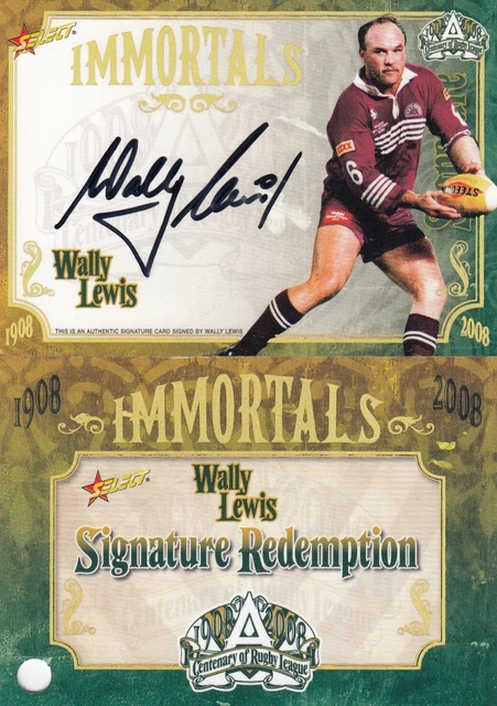 2008 NRL CENTENARY Of Rugby League Immortal Signature Card IMSC4 Wally ...