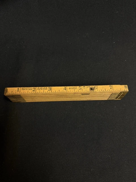 VINTAGE WOODEN INTERLOX Master rule Slide Rule Inside Outside measure ...