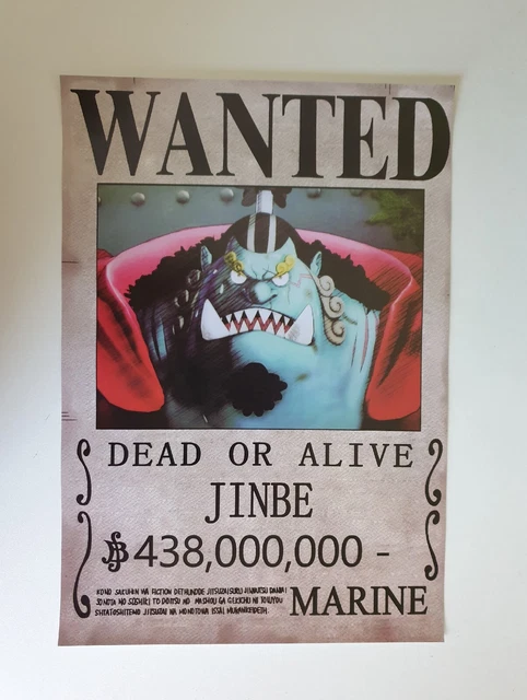 ONE PIECE WANTED Dead Or Alive Jinbe Poster 20cm X 28cm EUR 4,66 ...