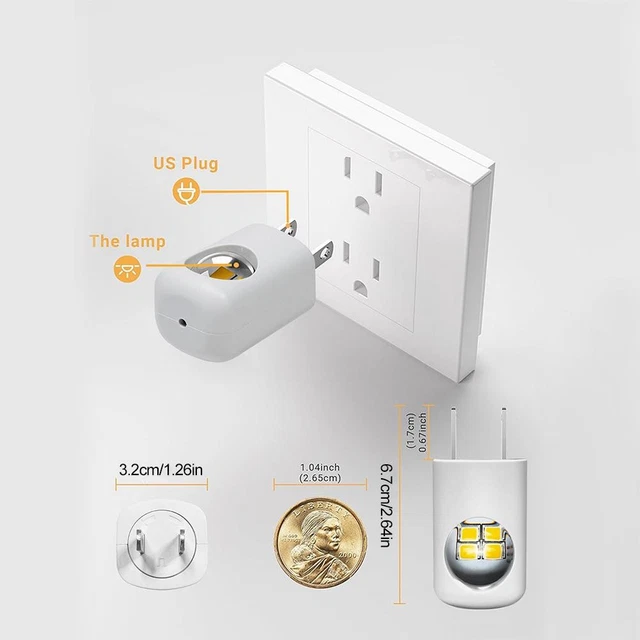 NIGHT LIGHT 6 Pack,Dusk To Dawn Ambient Plug-In Wall Outlet Light,, £5. ...