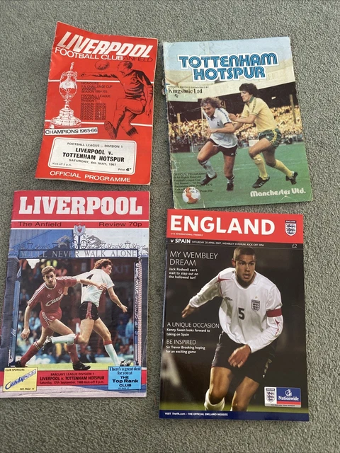 3X TOTTENHAM RETRO Vintage Matchday Program And 1 England U16 Program V ...
