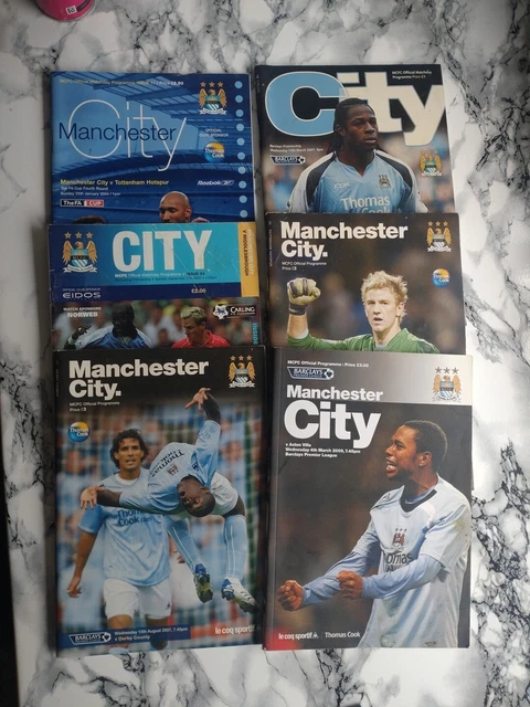 MANCHESTER CITY PROGRAMMES X6 From 2000-2009 £10.00 - PicClick UK