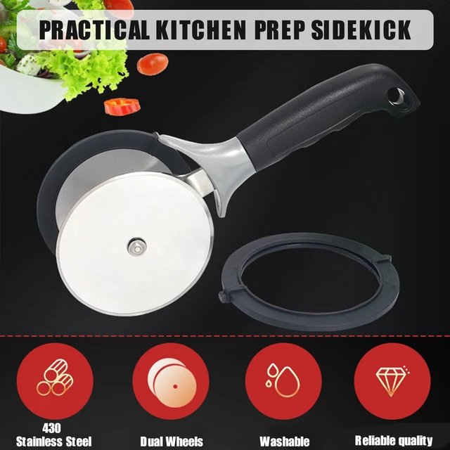 SALAD-CHOPPER WITH PROTECTIVE-COVERS Dual-Wheels Salad-Cutter Food ...