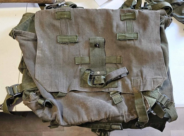 BRITISH ARMY SOLDIER Canvas Backpack Rucksack Haversack 1970s Vassallo ...