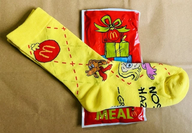 2025 MCDONALD’S THE Grinch Meal Socks Yellow Open Package New Cindy Lou ...