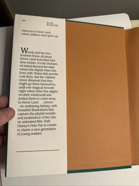 WALT DISNEY'S PETER Pan Hardback Book 1994 Dust Cover Disney Store ...