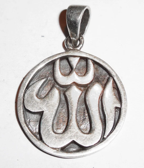 ANHÄNGER KETTE ALLAH Schriftzeichen Symbol ECHT 925 Silber ISLAM Moslem ...