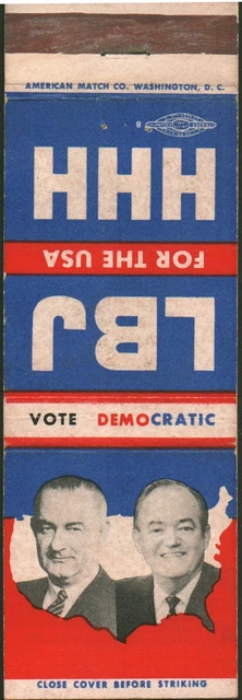 1962 LYNDON B Johnson LBJ Hubert Horatio Humphrey HHH Democratic Party ...