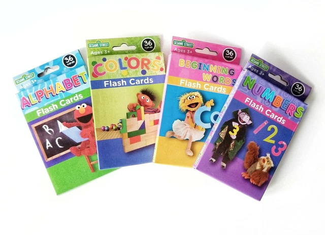 SESAME STREET FLASH Cards, ALPHABET, Beginning WORDS, NUMBERS, COLORS ...
