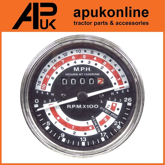 REV COUNTER TACHOMETER Tractormeter MPH 6 Speed LH for Massey Ferguson ...